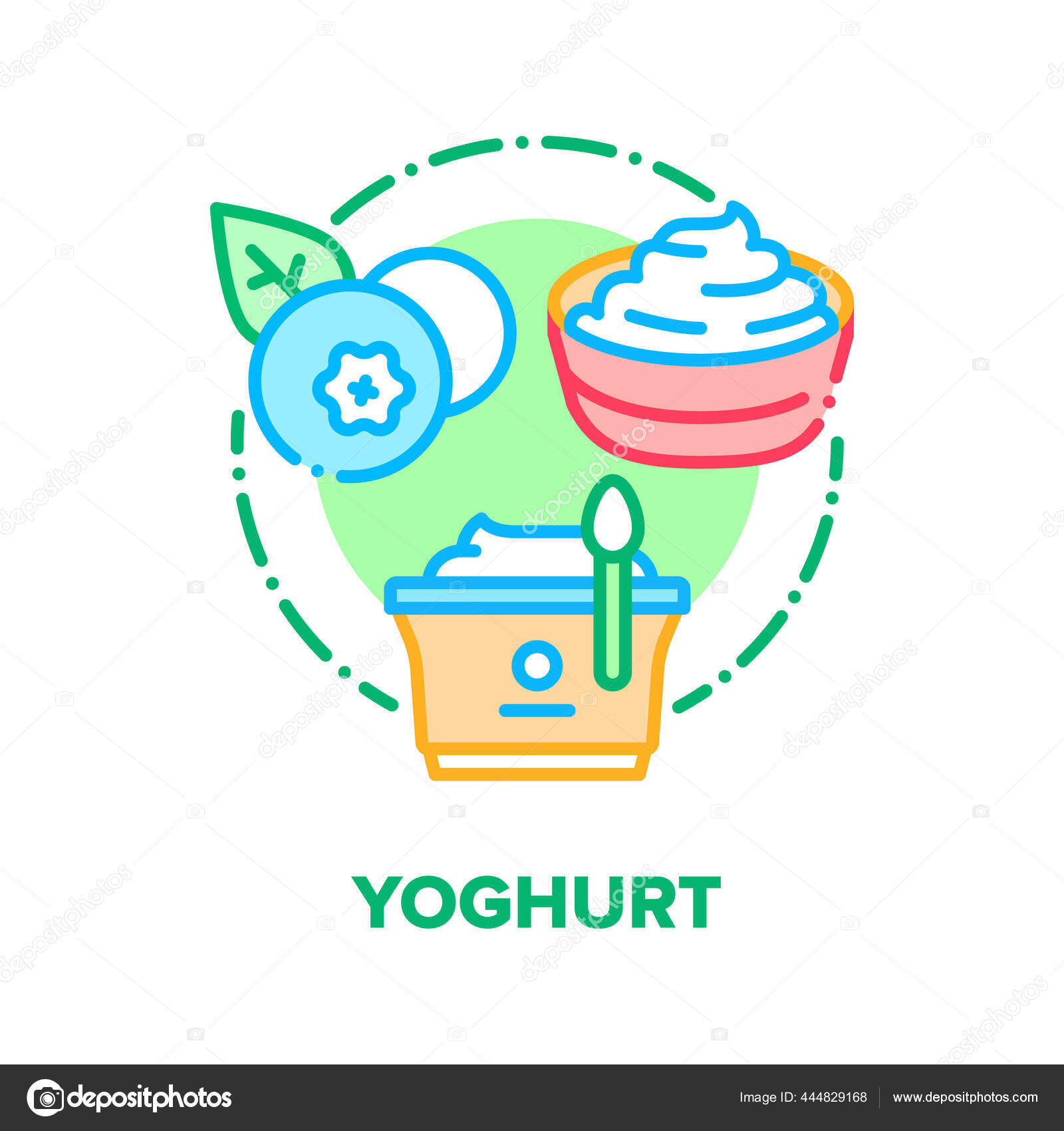 Yoghurt Food Vector Concept Color Illustration flat Stock Vector by ...