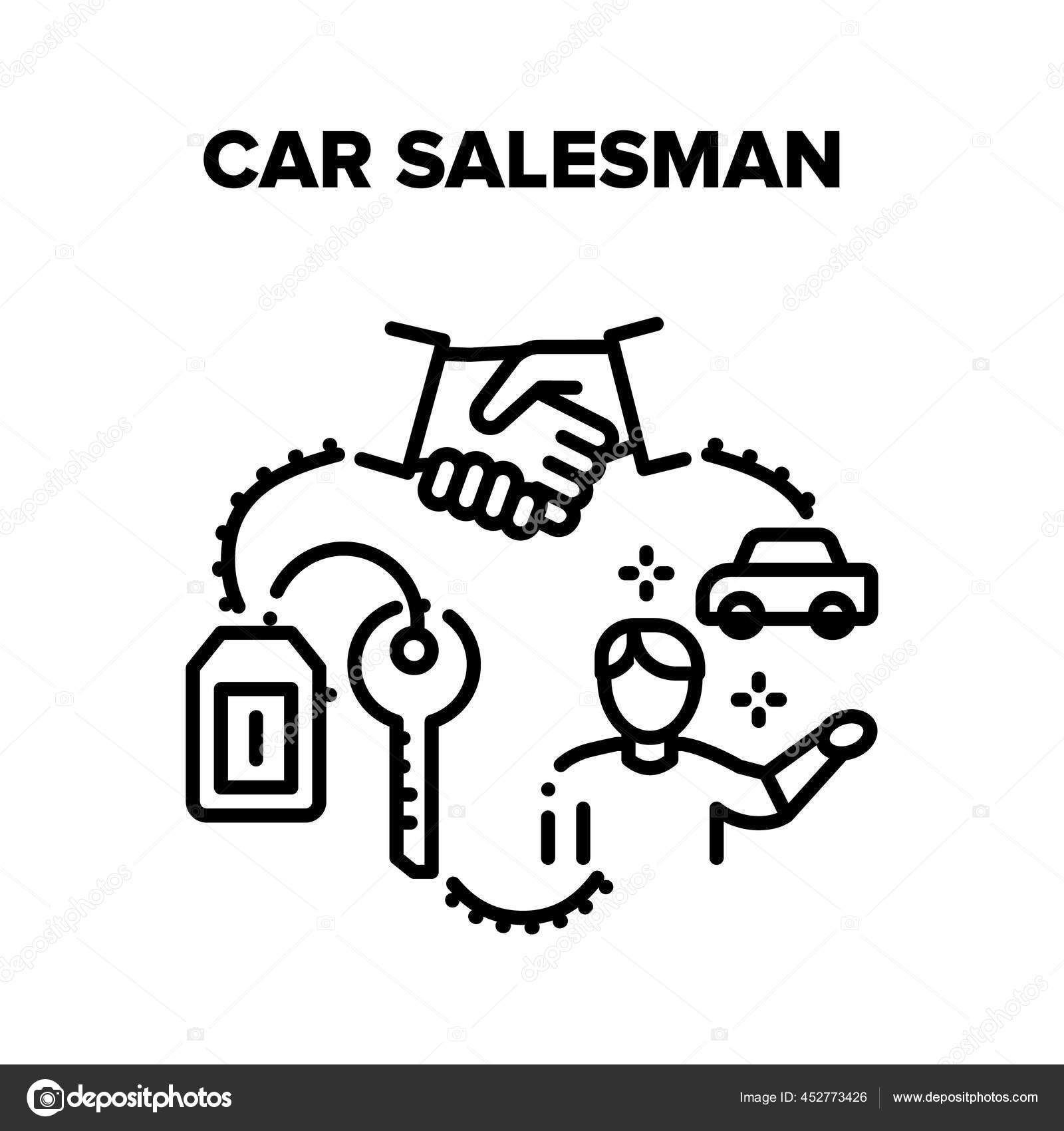 Car Salesman Vector Black Illustrations Stock Vector by ©pikepicture ...