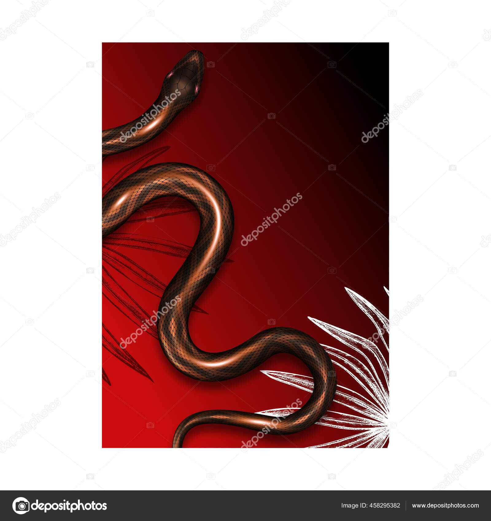 Exotic Snakes Terrarium Advertising Banner Vector Illustration Stock ...