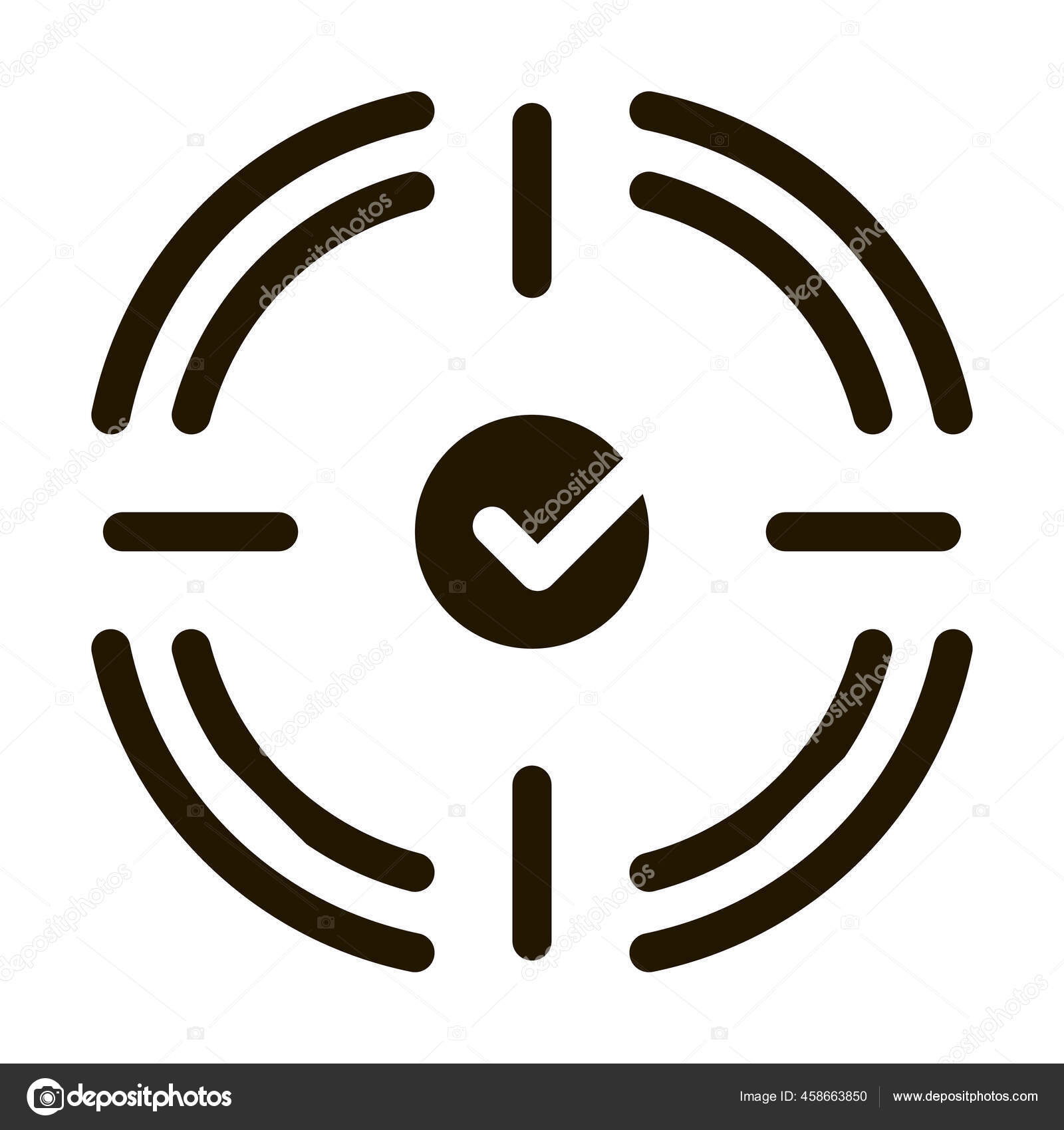 Target Check Mark Glyph Icon Vector Target Check Mark Sign Stock Vector ...
