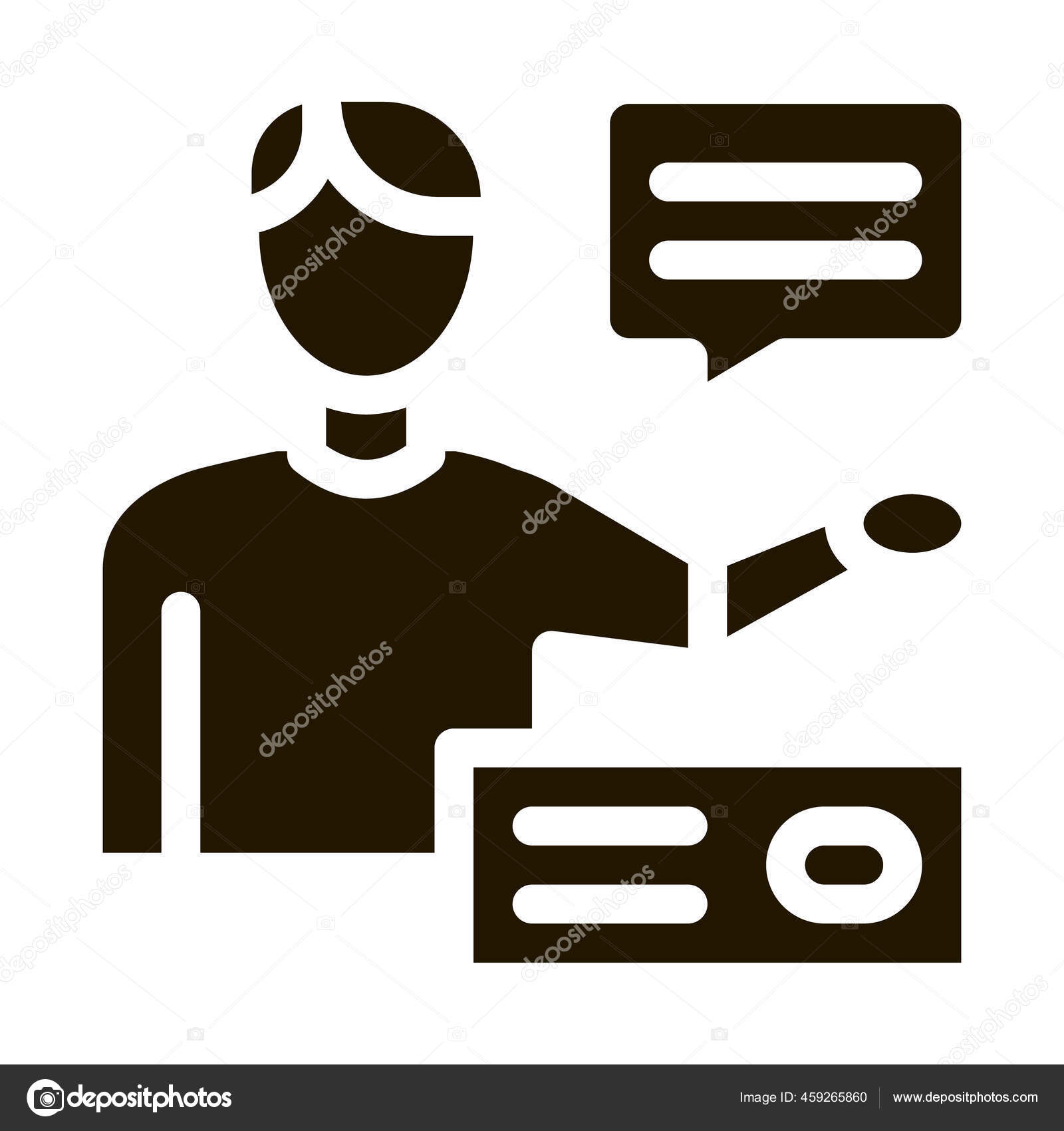 Human Speaking Glyph Icon Vector Human Speaking Sign Isolated Symbol ...
