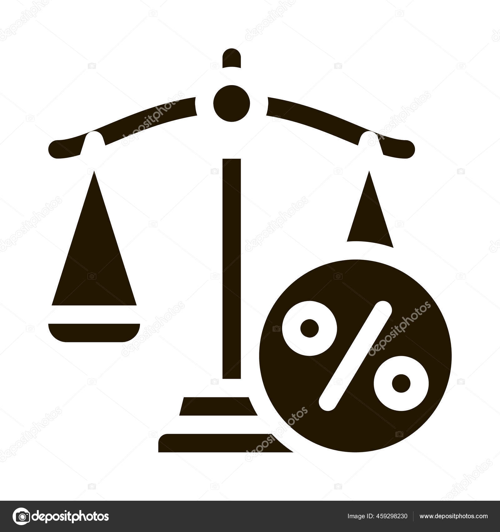 Scales Percentage Glyph Icon Vector Scales Percentage Sign Isolated ...