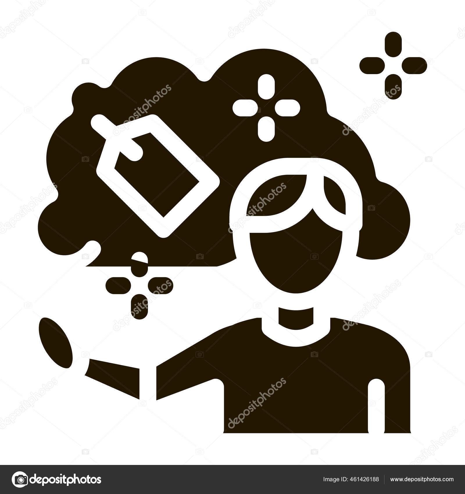 Human Dream Label Price Glyph Icon Vector Human Dream Label Stock ...