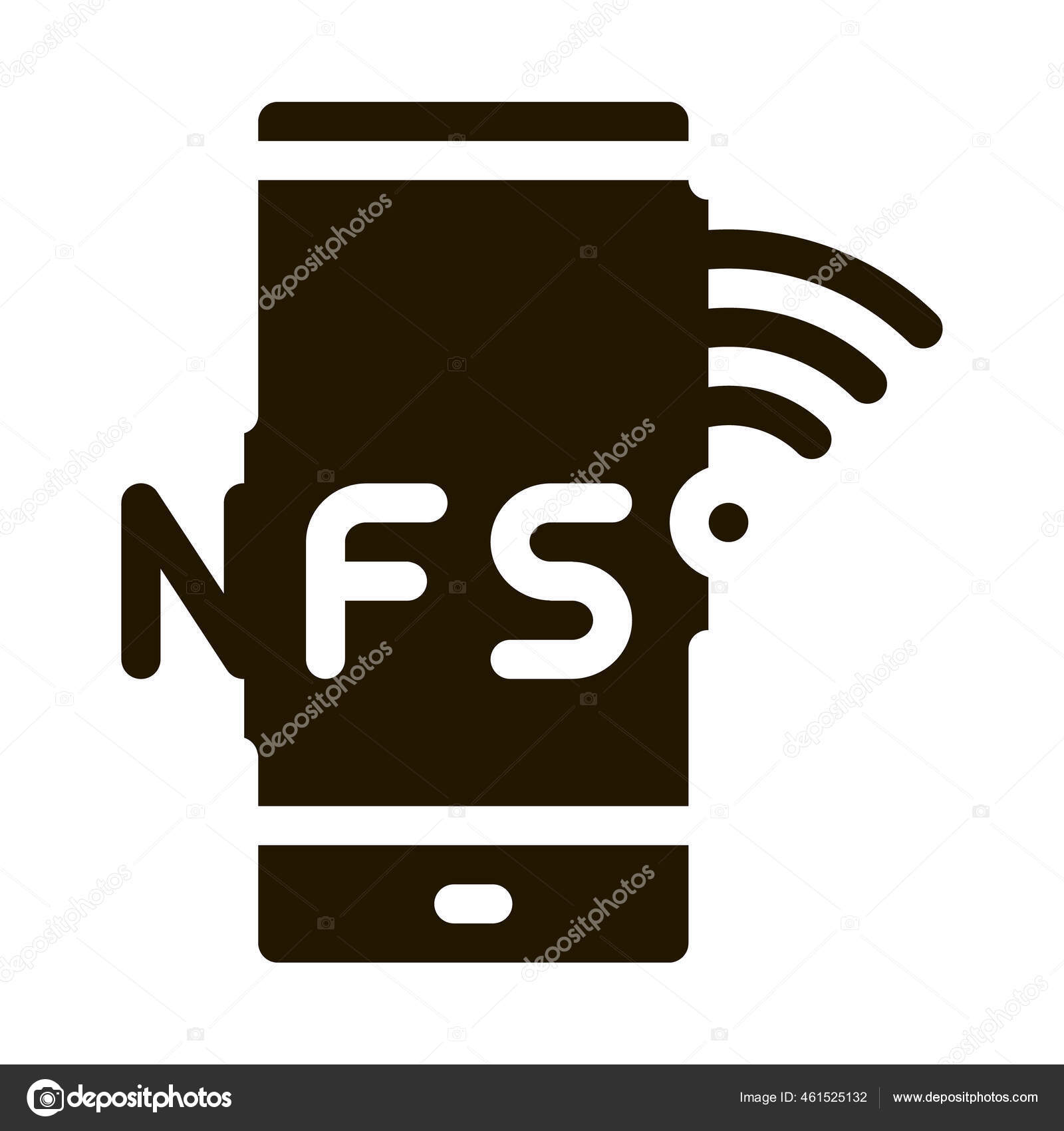 Smartphone nfc payment app icon Vector Glyph Illustration Stock Vector ...