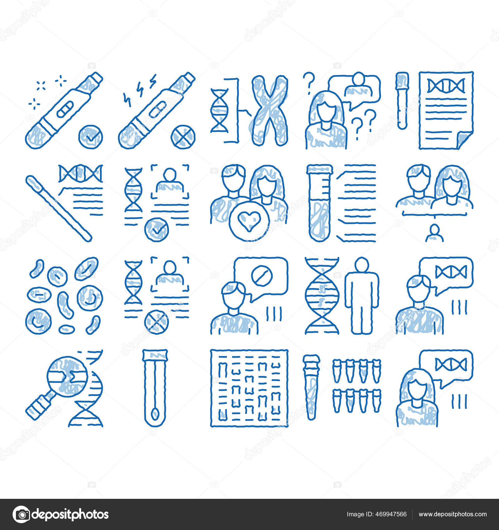 Paternity Test Dna icon hand drawn illustration Stock Vector by ...