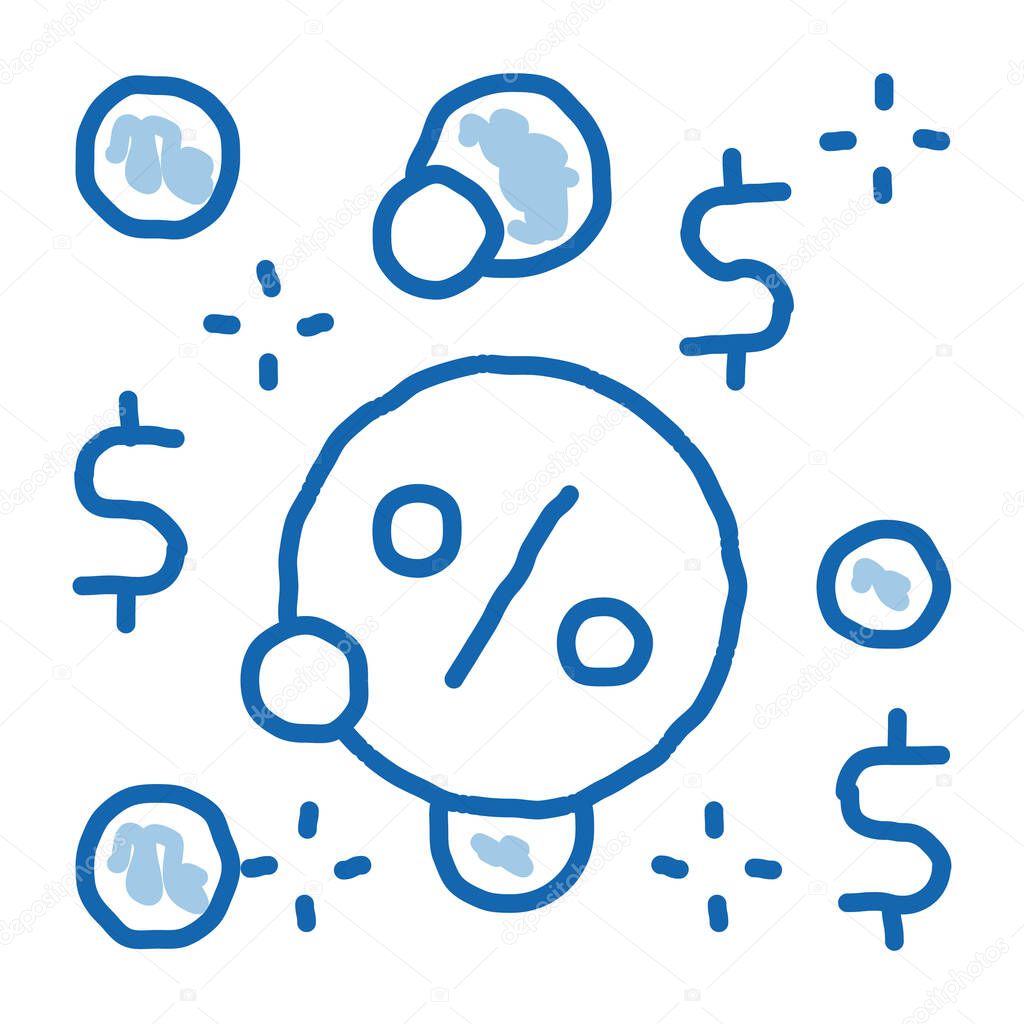 Préstamos sin intereses bosquejo icono vector. Arte de línea de ...