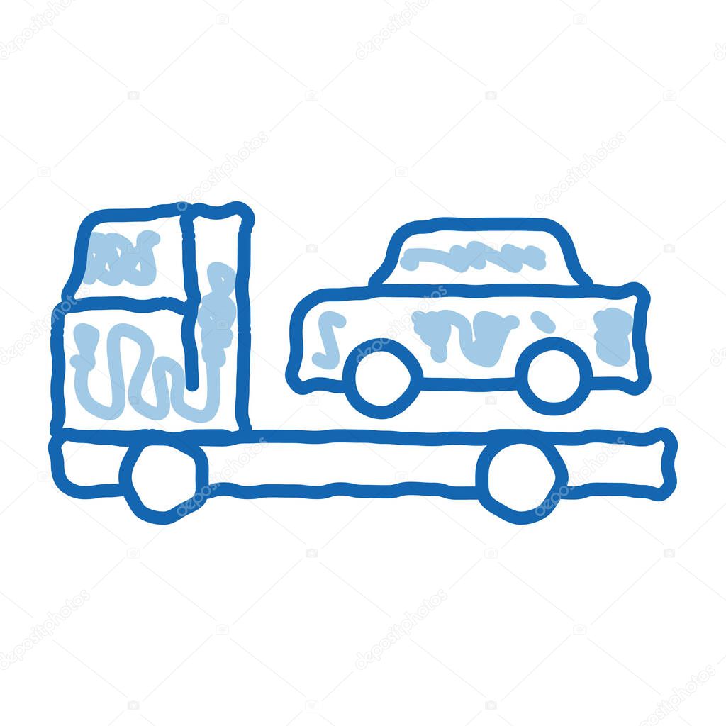 Evacuaci n del coche vector icono del boceto. Mano dibujada azul garabato l nea arte coche ...