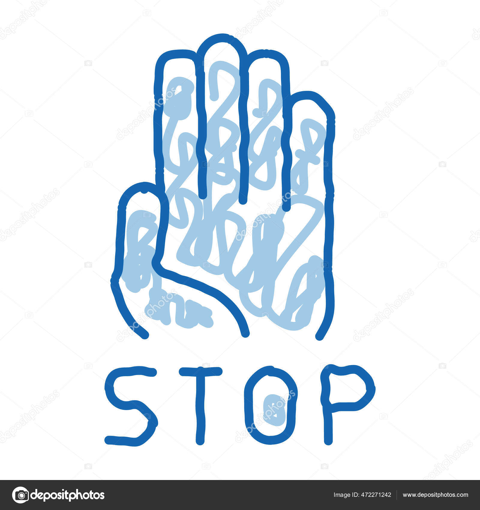 Berhenti Bullying Sketch Icon Vector Tangan Ditarik Garis Corat Coret ...