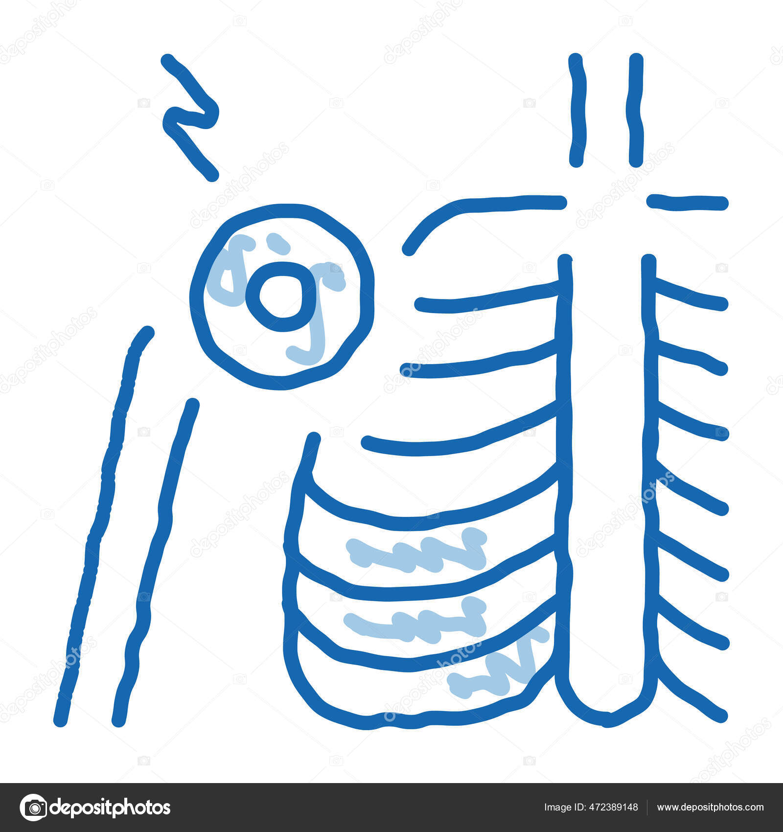 Arthritis of shoulder joint doodle icon hand drawn illustration Stock ...