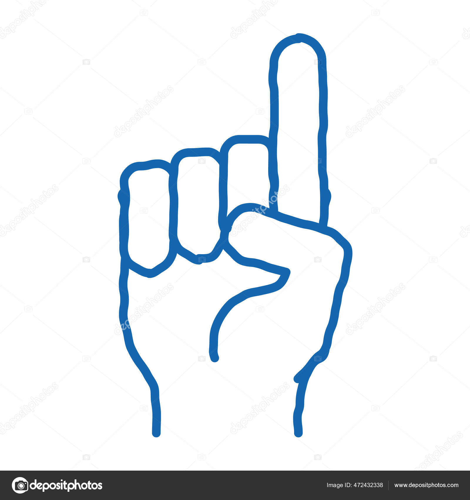 Finger pointing up doodle icon hand drawn illustration Stock Vector by ...