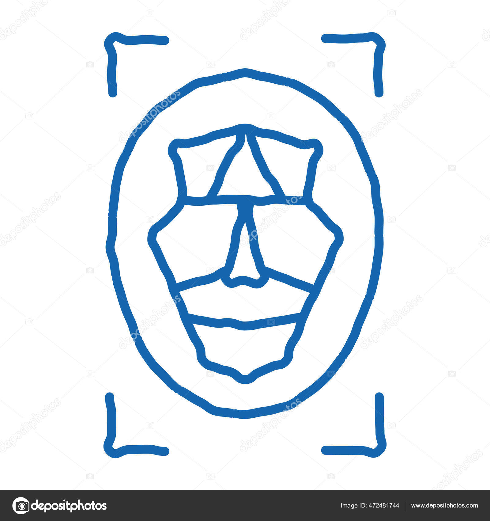 Facial recognition technology doodle icon hand drawn illustration Stock ...