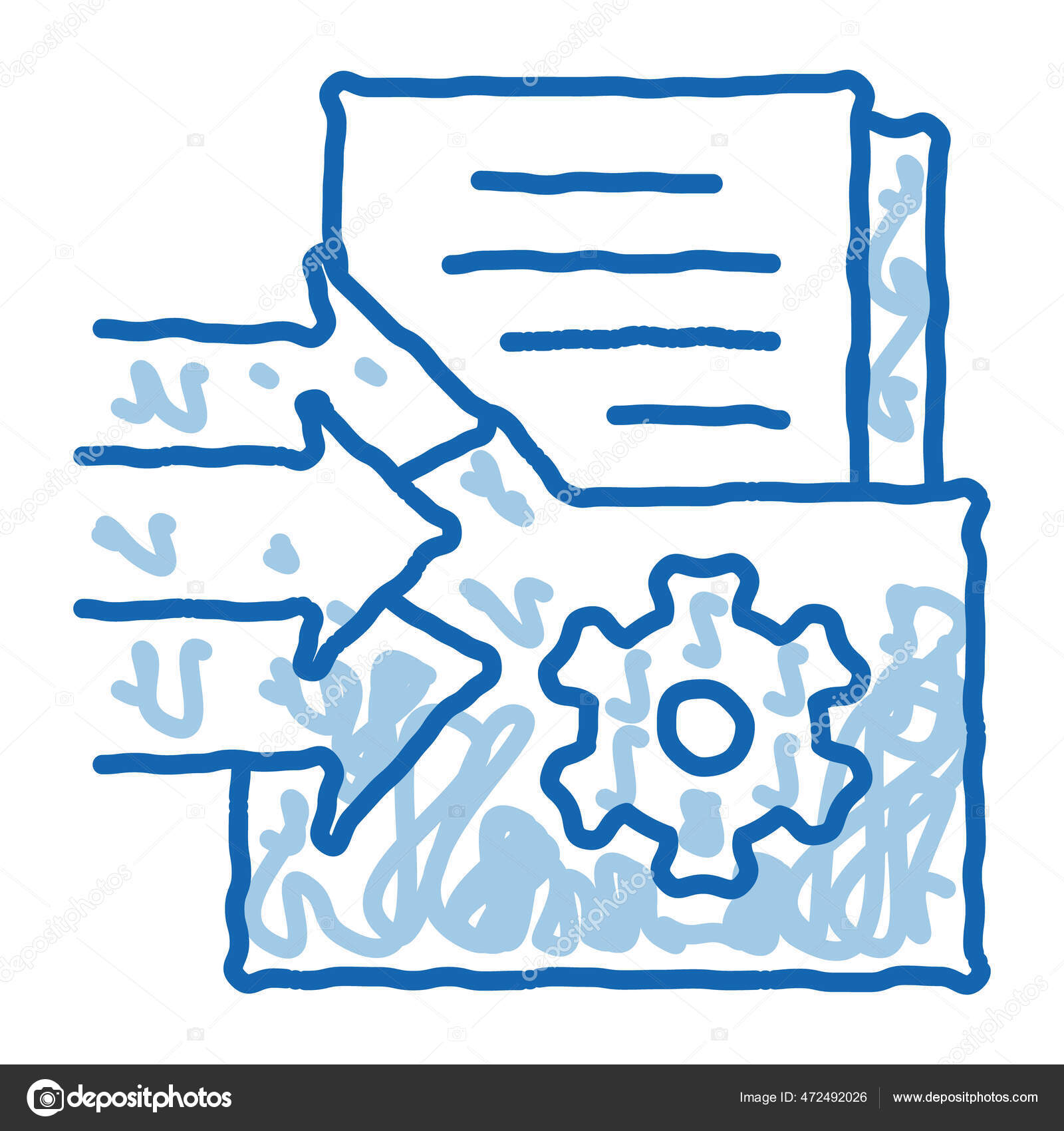 Document adding in folder doodle icon hand drawn illustration Stock ...