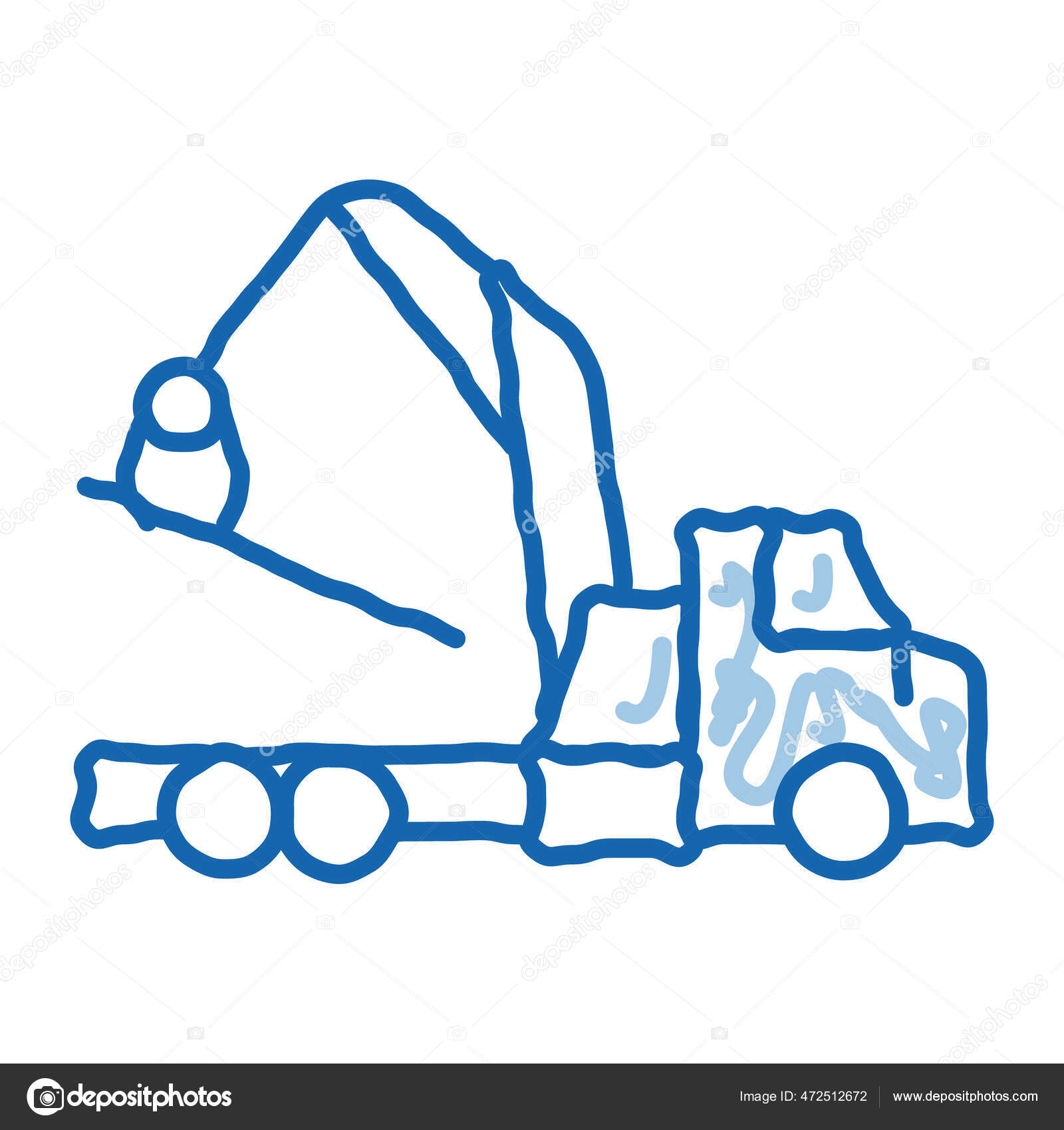 Loading wood machine doodle icon hand drawn illustration Stock Vector ...