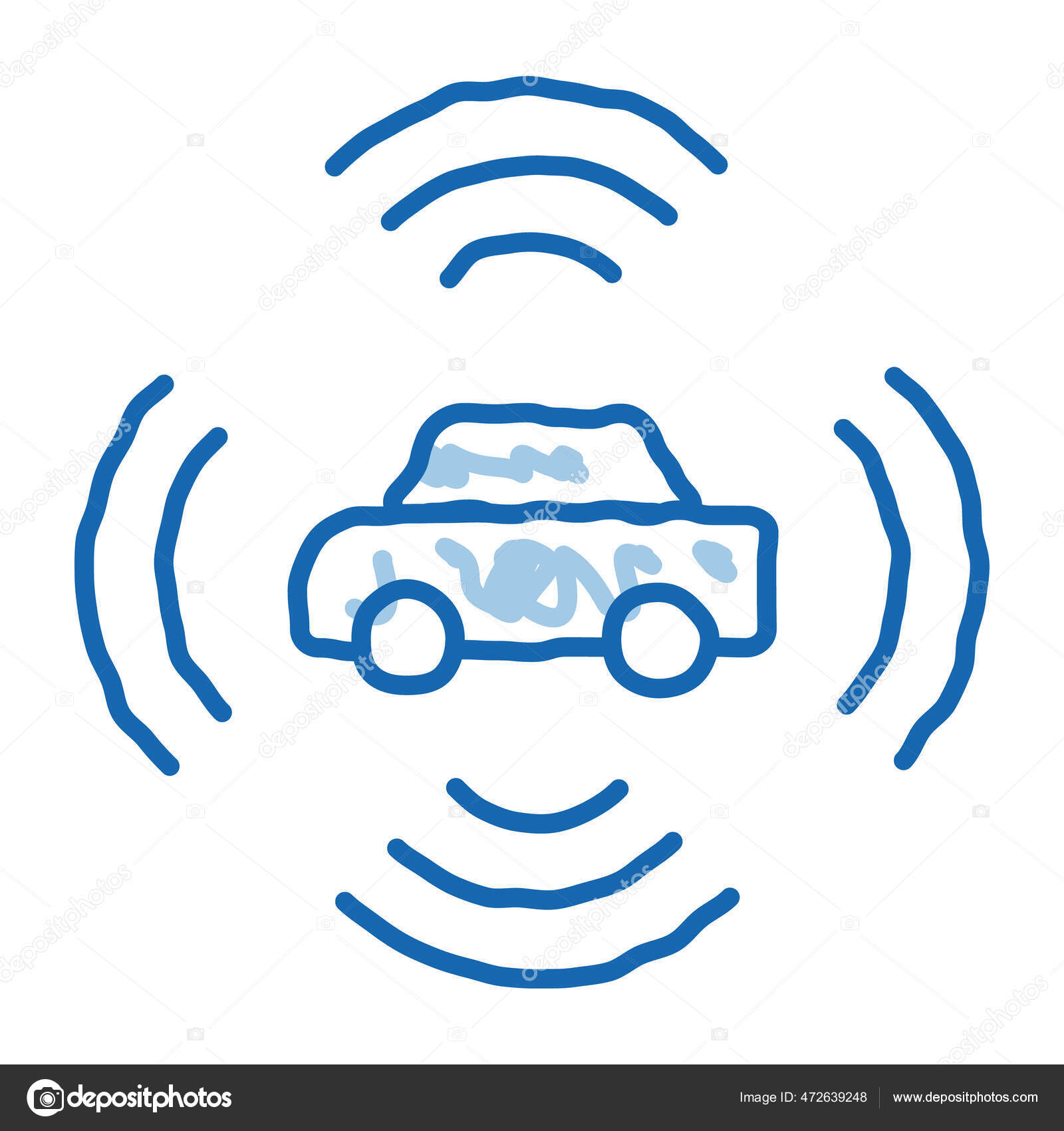 Car signalization doodle icon hand drawn illustration Stock Vector by ...