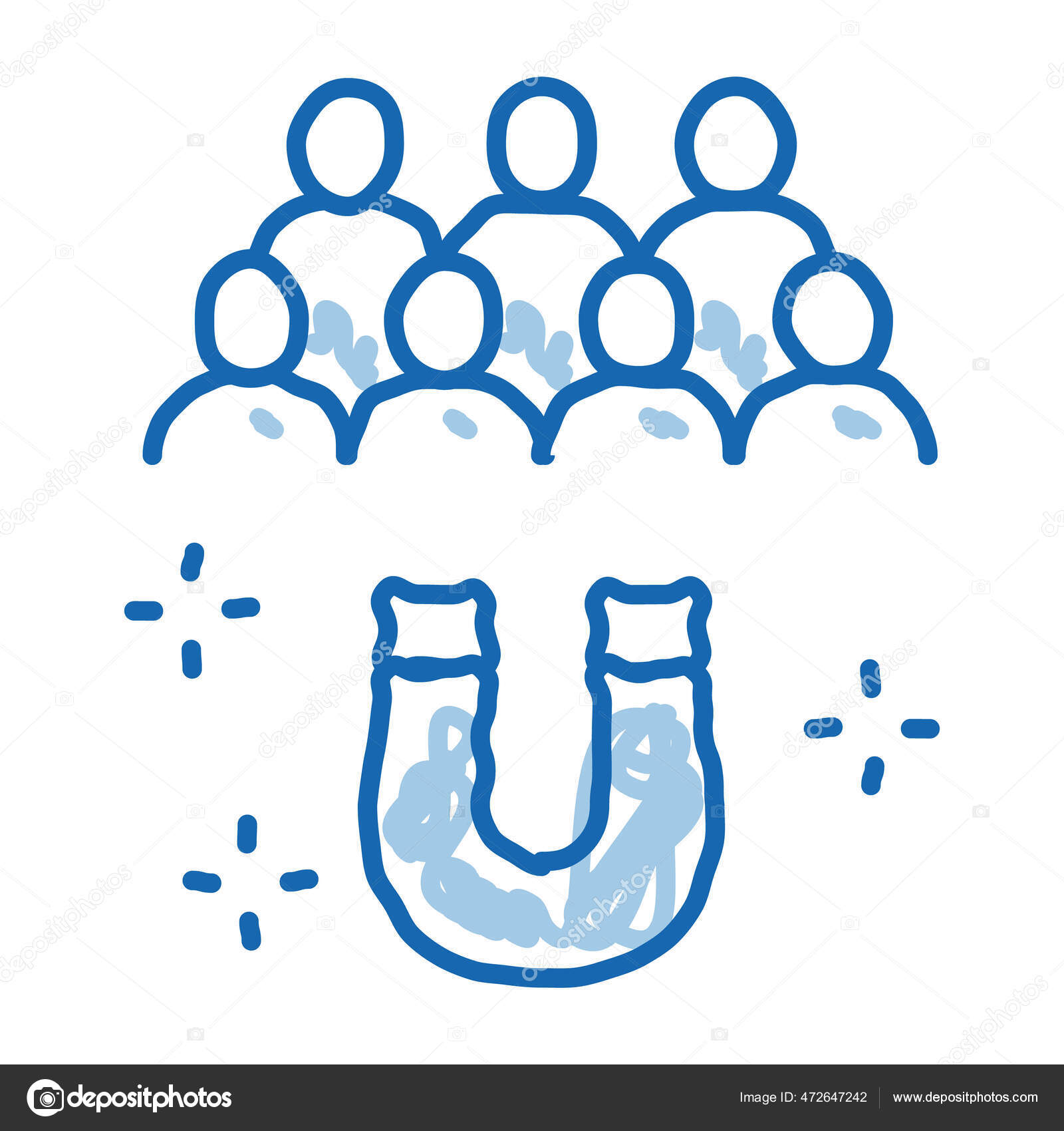 People magnet doodle icon hand drawn illustration Stock Vector by ...