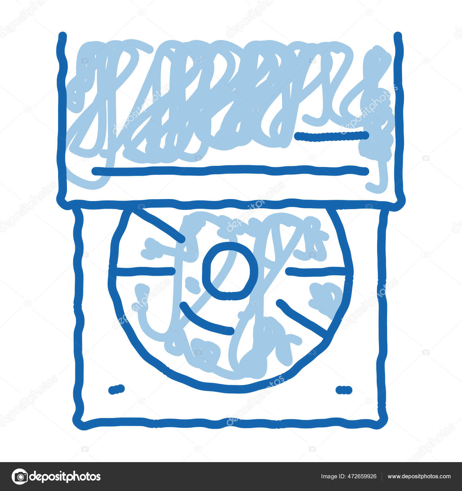 Optical disc drive doodle icon hand drawn illustration Stock Vector ...