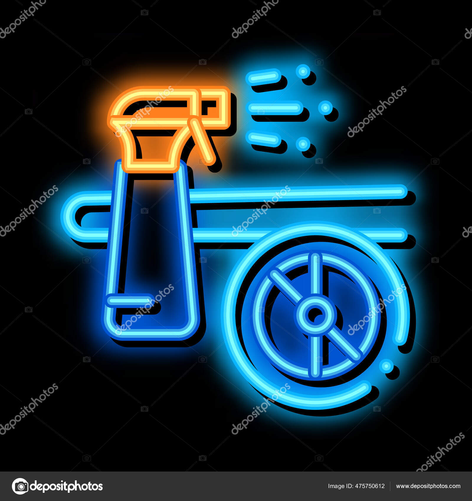 Wash Spray Plane Neon Light Sign Vector Glowing Bright Icon Stock ...