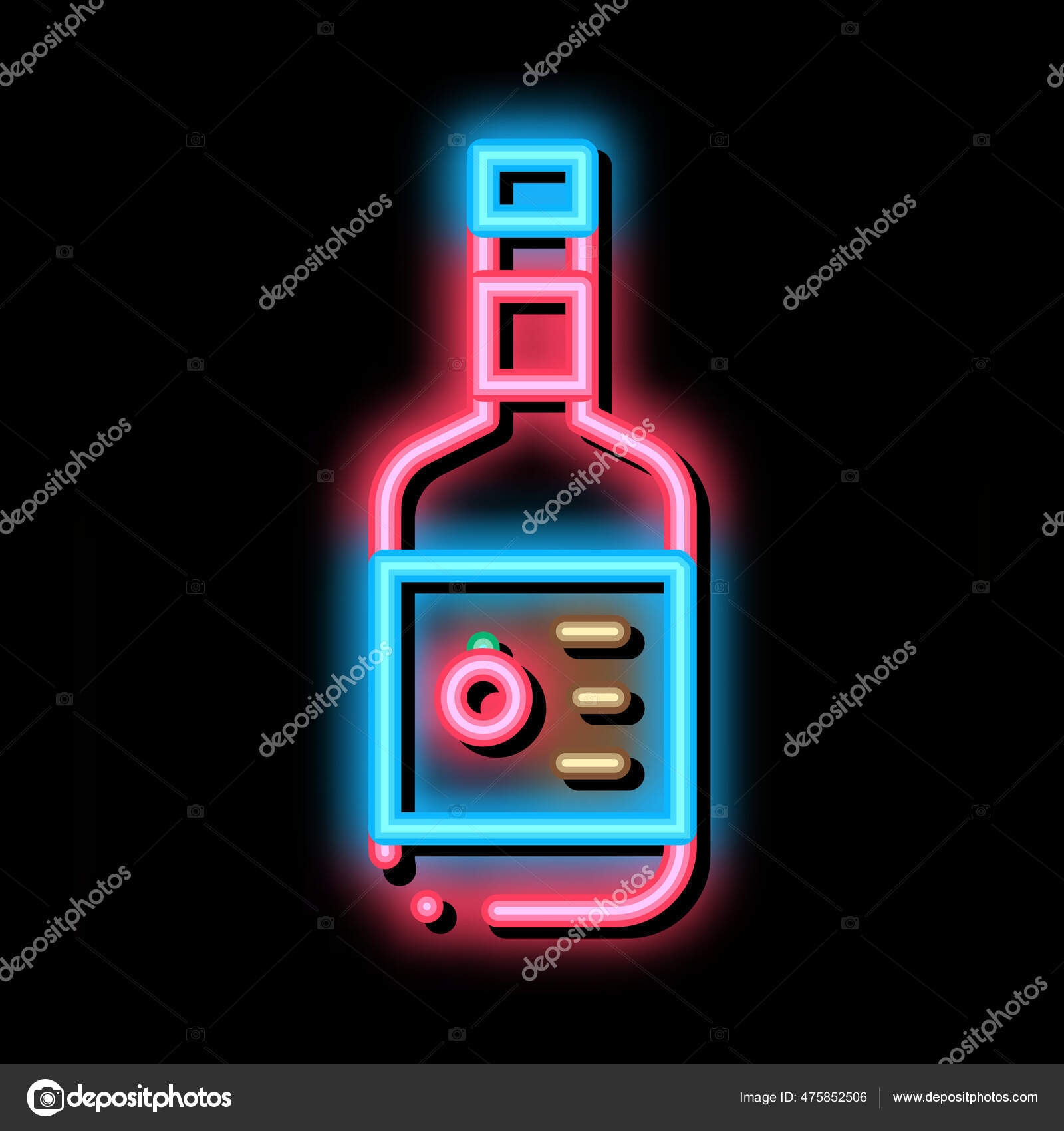 Neon Vodka Bottles