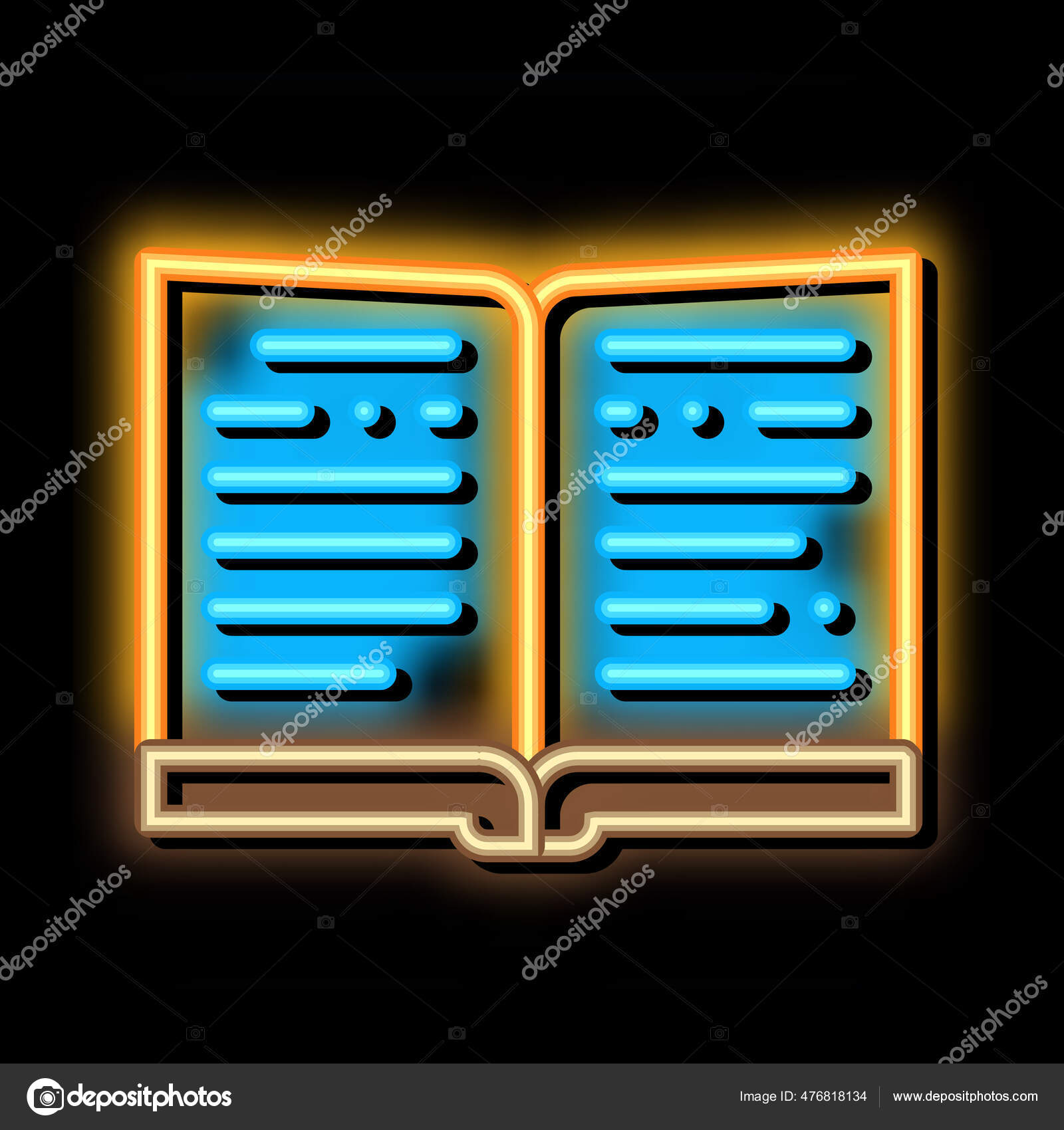 Open book neon glow icon illustration Stock Vector by ©pikepicture ...