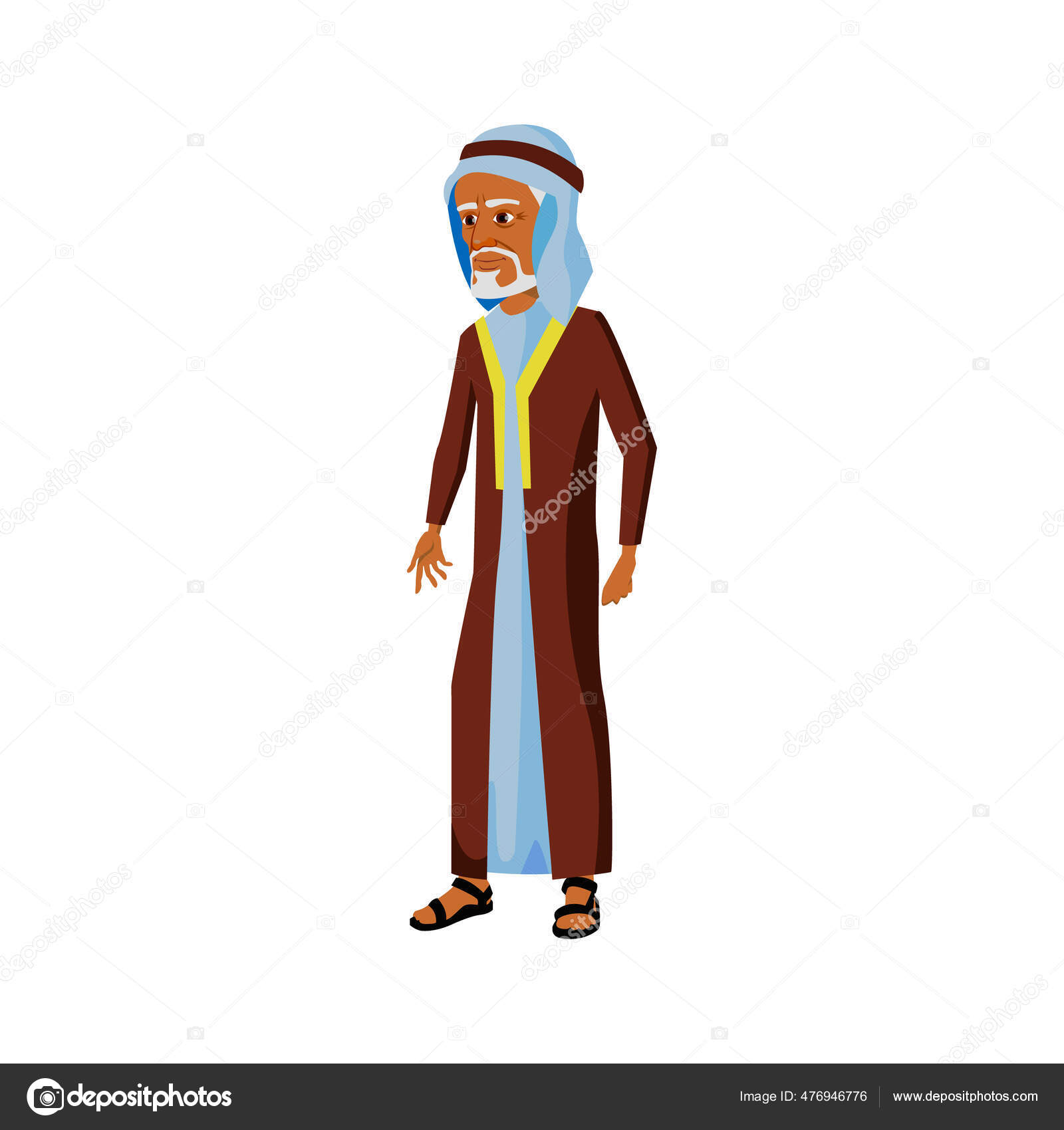 Arabian old man business center cartoon vector Stock Vector Image by ...