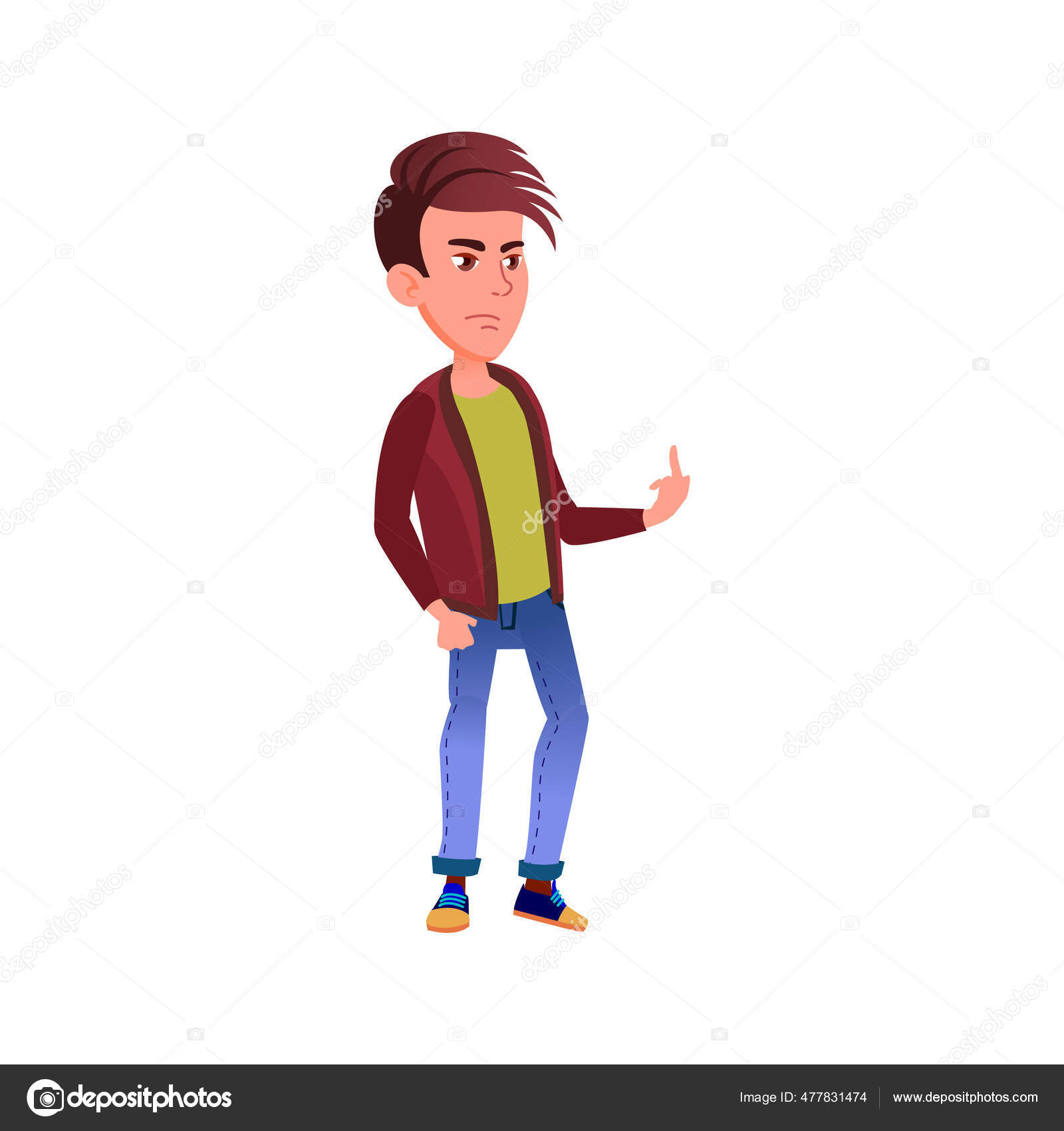 Trauriger Teenager Cartoon
