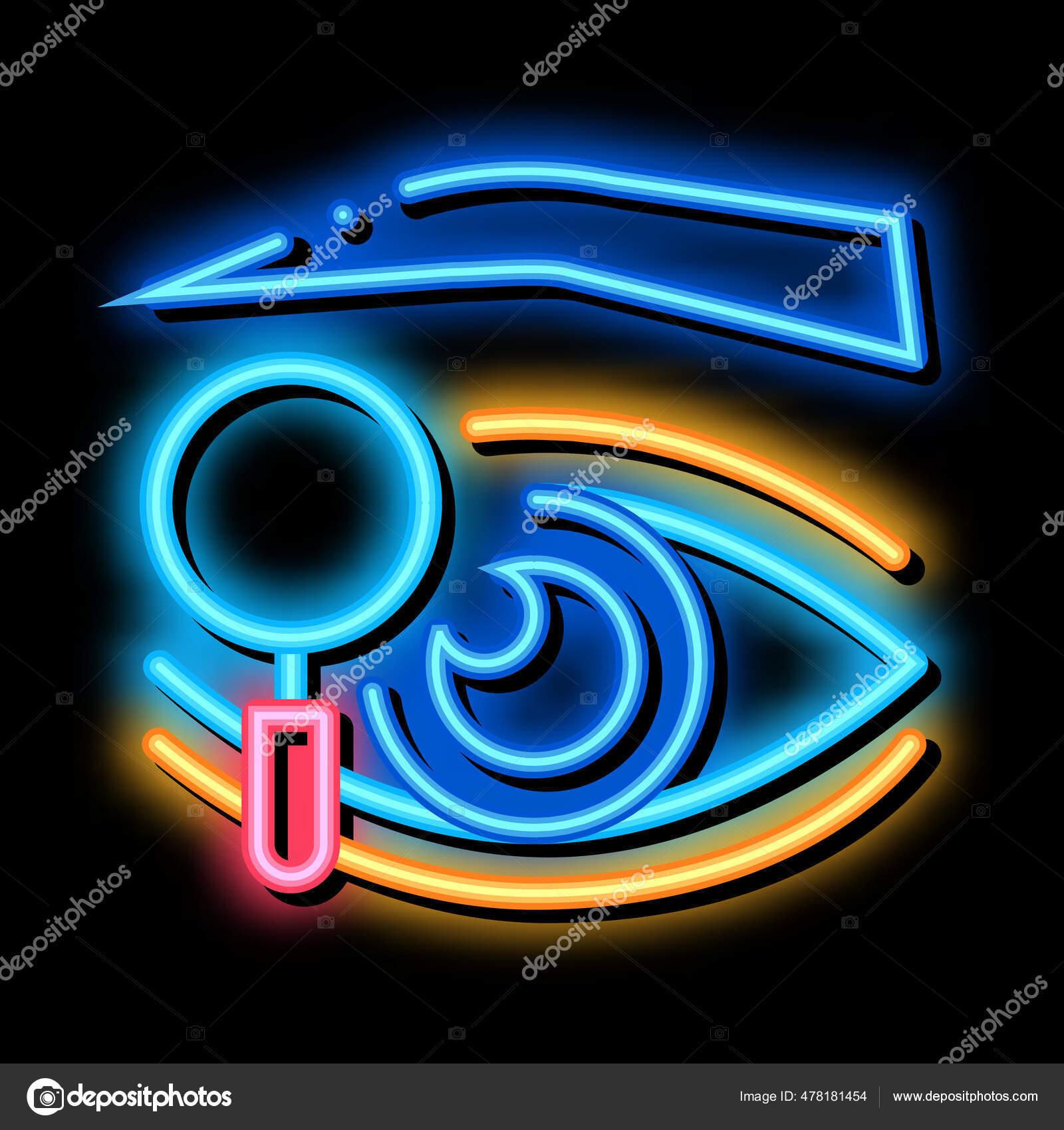 Eyelid research neon glow icon illustration Stock Vector Image by ...