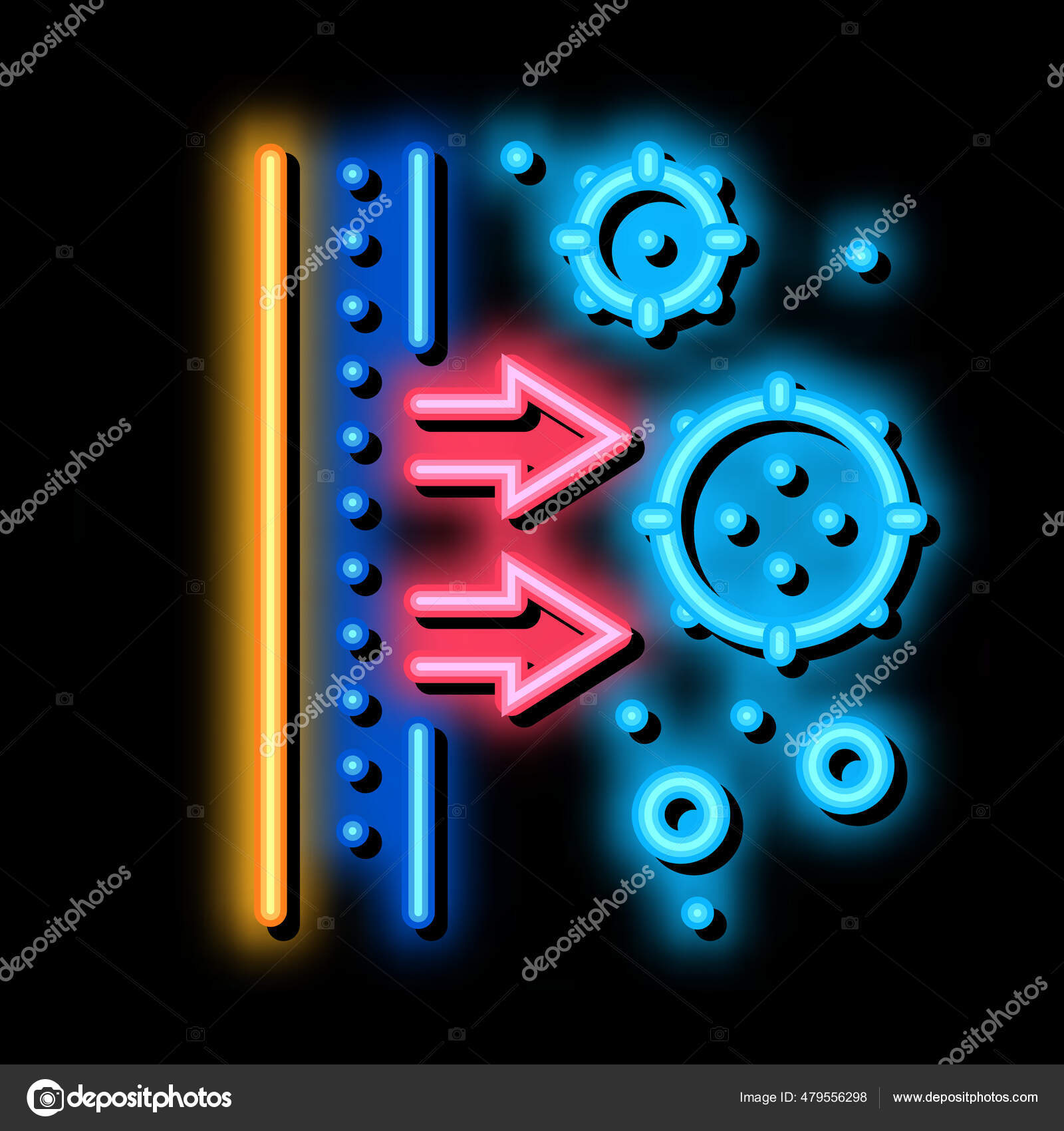Subcutaneous infections harm neon glow icon illustration Stock Vector ...