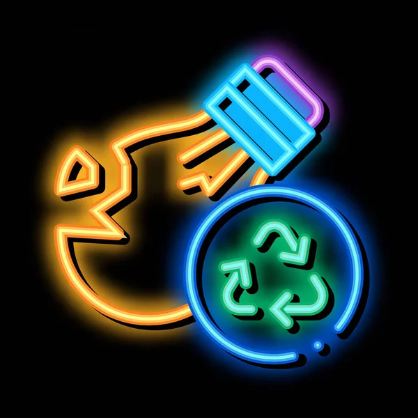 Recycling Trash neon glow icon illustration Stock Vector by ...