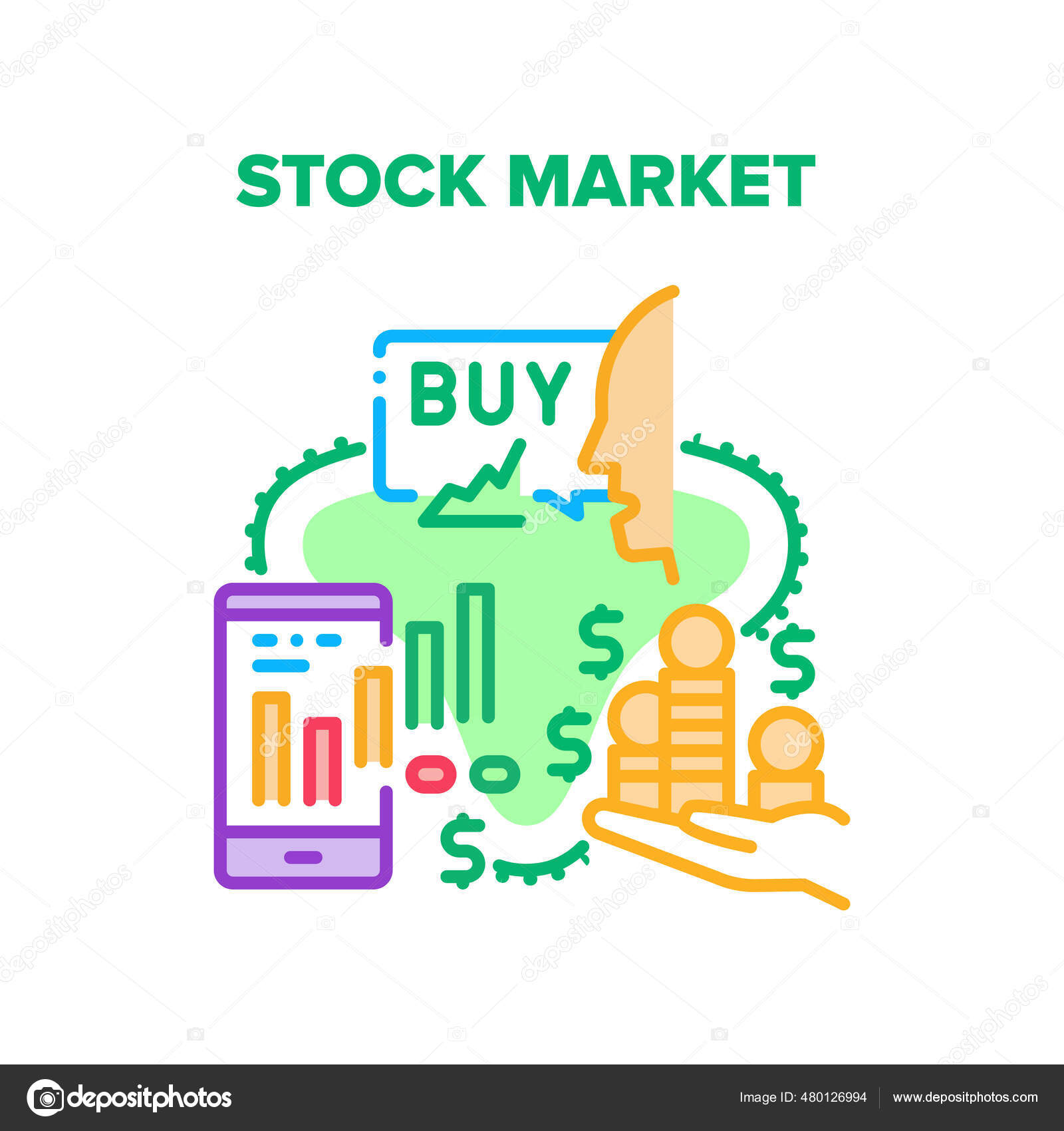 Stock Market Vector Concept Color Illustration Stock Vector by ...