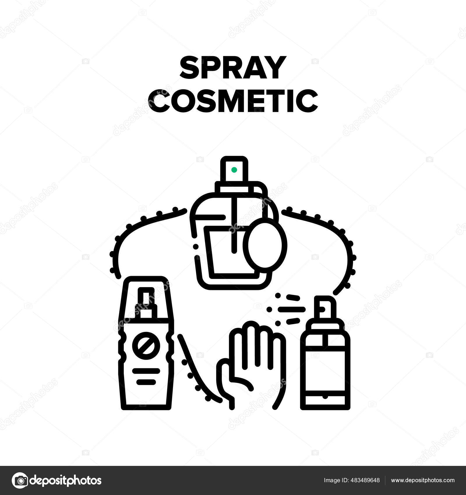 Spray Cosmetic Vector Black Illustration Stock Vector Image by ...