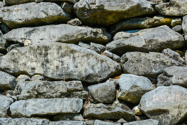 Gray-brown background, texture stone masonry closeup - Stock Image ...