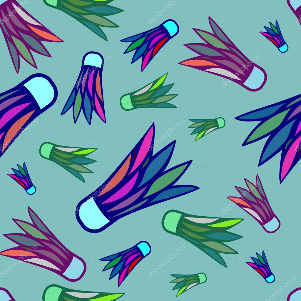 Seamless colored badminton ball pattern, shuttlecock seamless ...