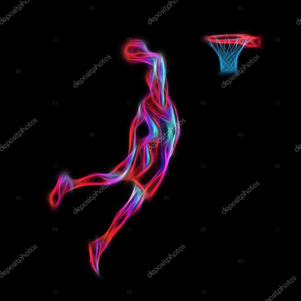 Neon Basketball Player