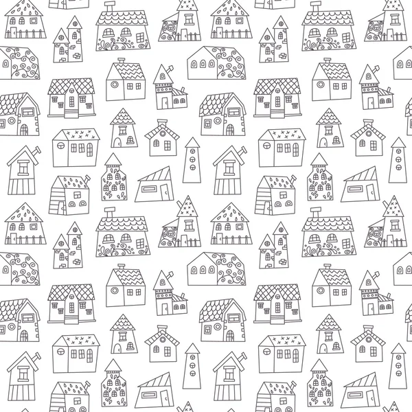 Doodle hand drawn town seamless pattern. Stock Vector by ©Marina ...