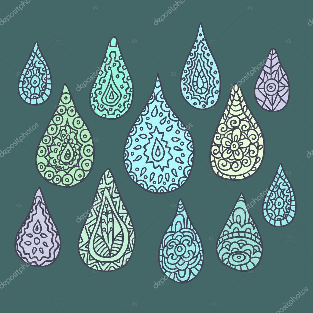 Hand drawn drops doodle Vector Stock Vector Image by ©Marina_Mandarina ...