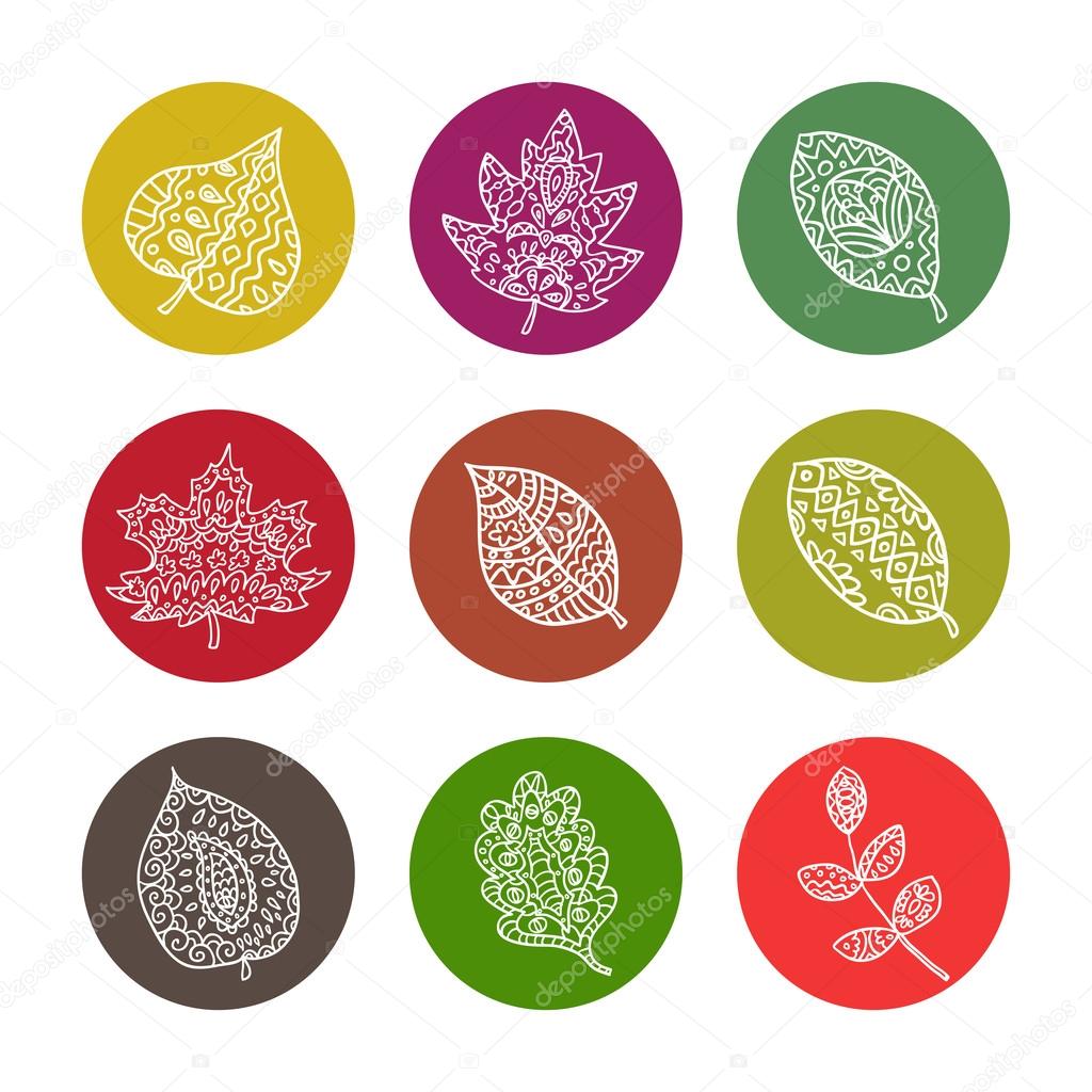 Set Of Colorful Autumn Leaves Vector Illustration Stock Vector By