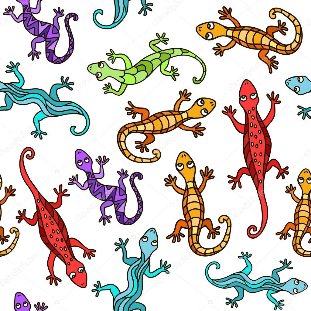 Lizards. Seamless Abstract background. Vector pattern. Stock Vector ...