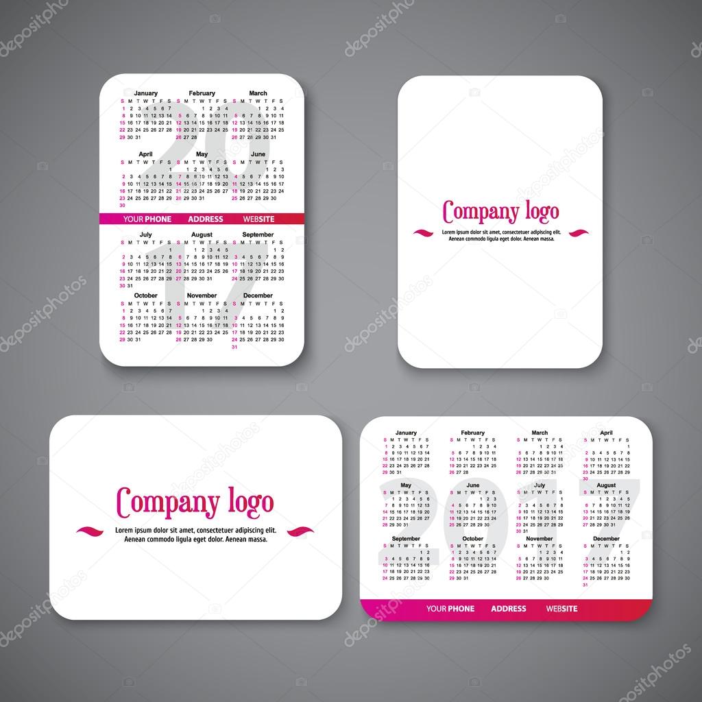 Pocket Calendar Template