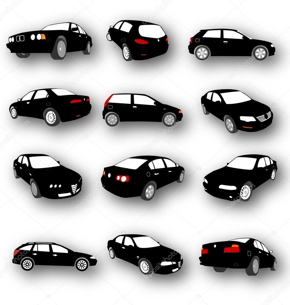 Set of Car Silhouettes Vector — Stock Vector © bojpav #60525181
