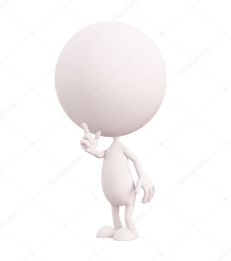 White character with silent pose — Stock Photo © Blueskyphoto #59866797