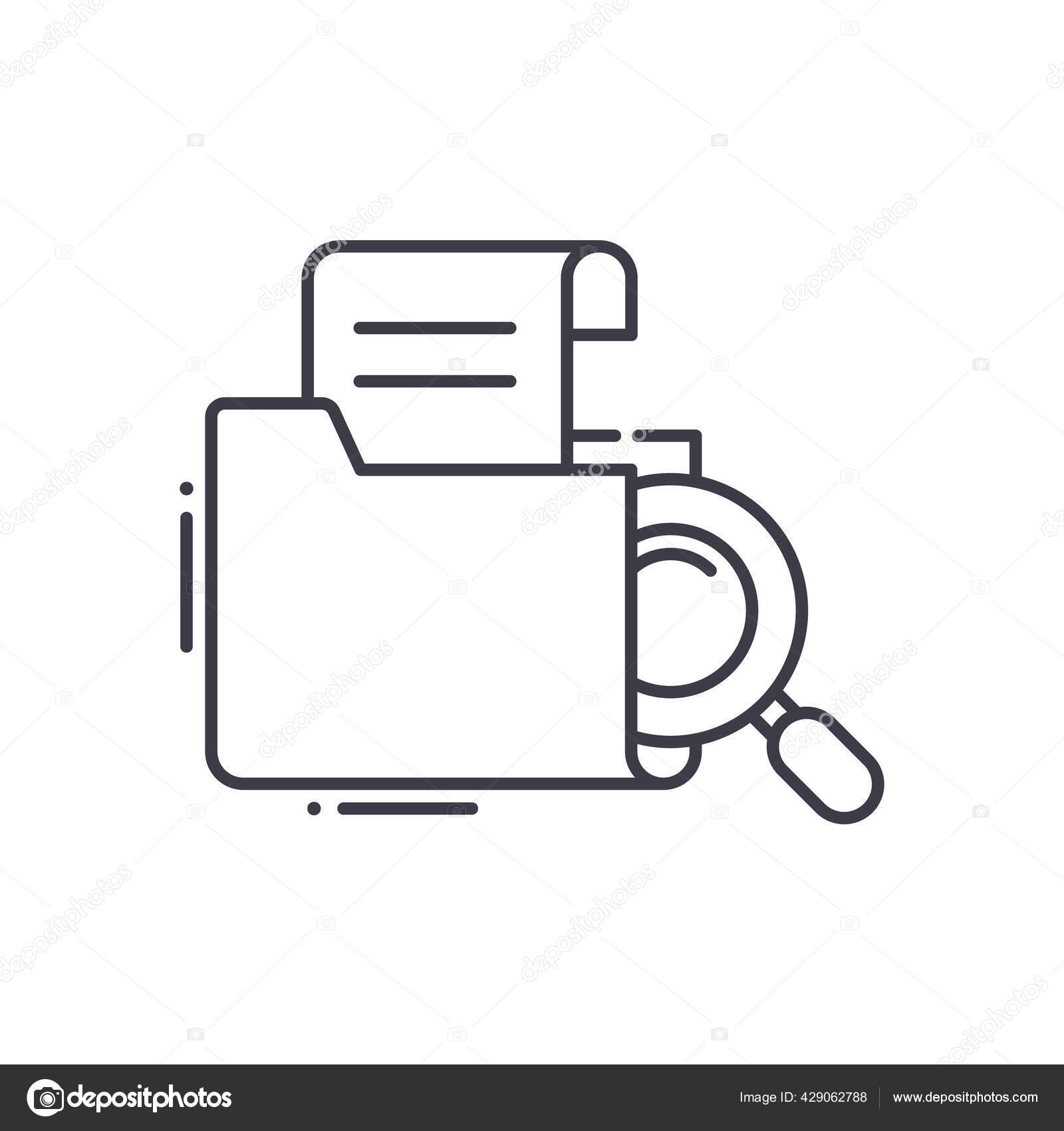 Documentation management icon, linear isolated illustration, thin line ...