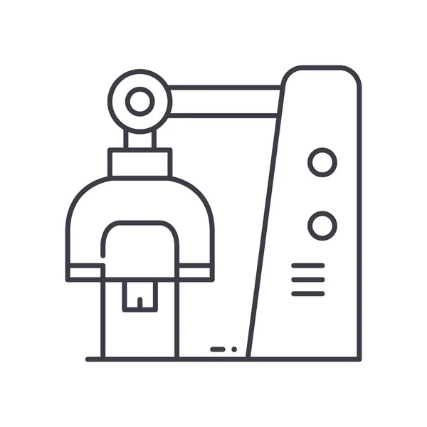 Steel cut off machine icon, linear isolated illustration, thin line ...