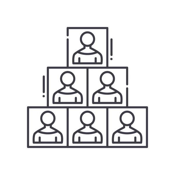Icono de capital humano, ilustración lineal aislada, vector de línea ...