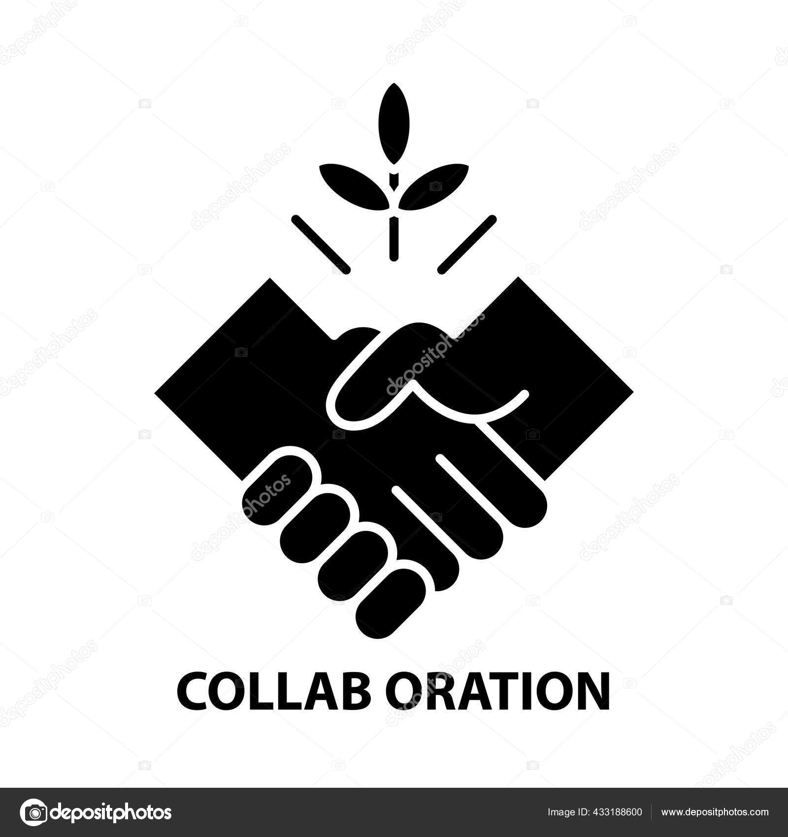 Collab organizicon, black vector sign with editable stroke, 컨셉트 일러스트 스톡 ...