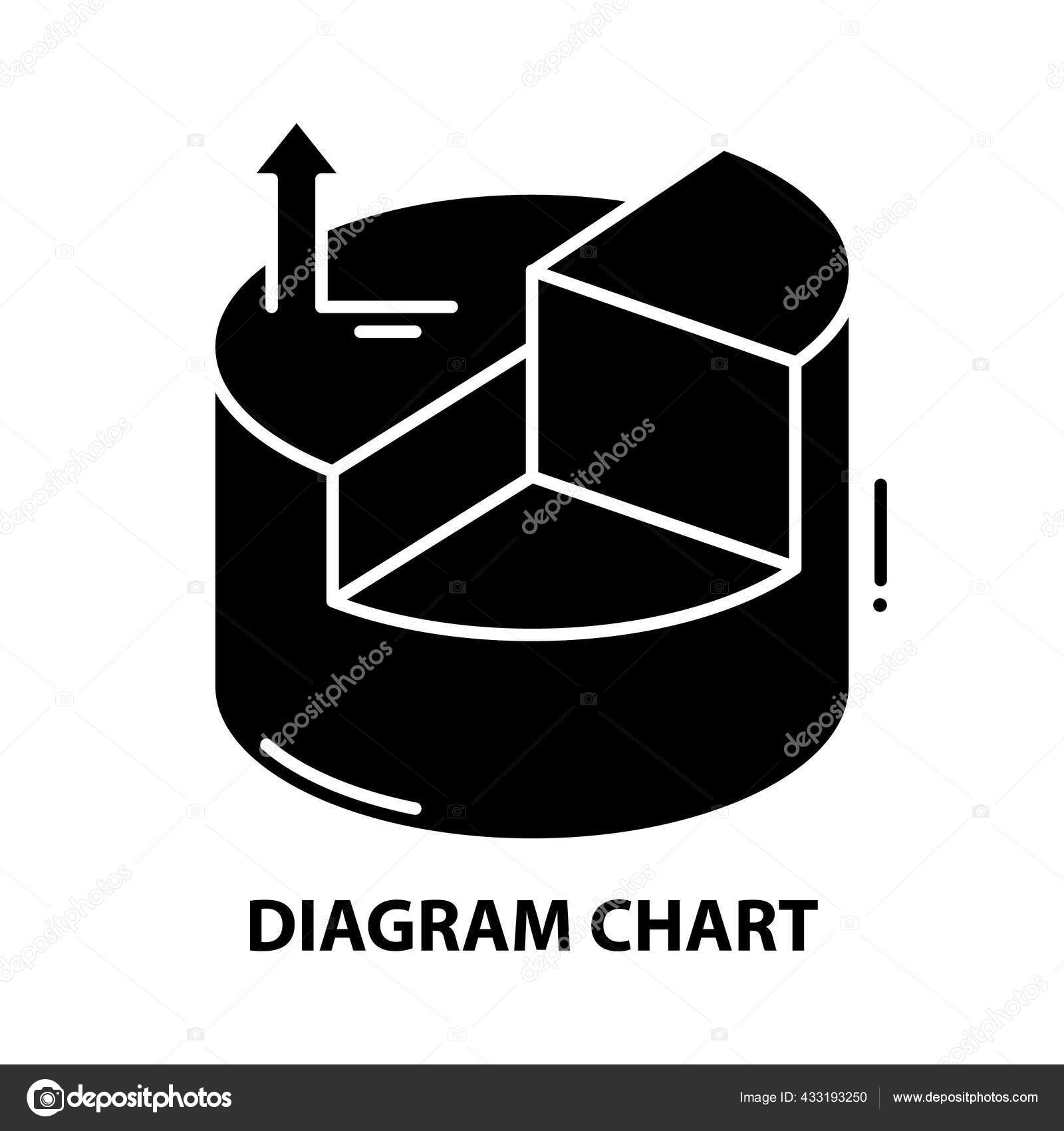 Diagram chart icon, black vector sign with editable strokes, concept ...
