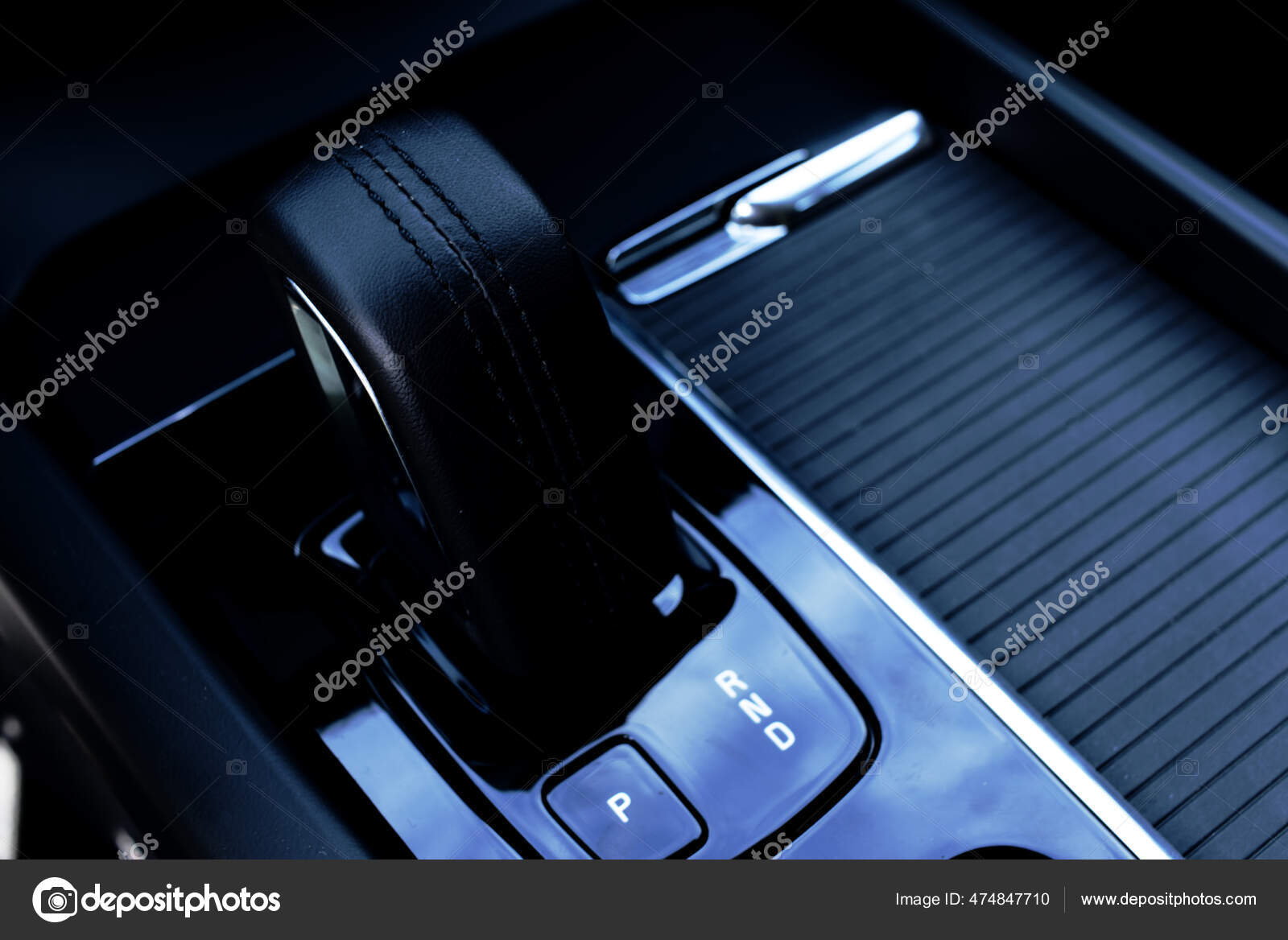 Modern Automatic Gear Stick Luxury Car Closeup — Stock Photo ...