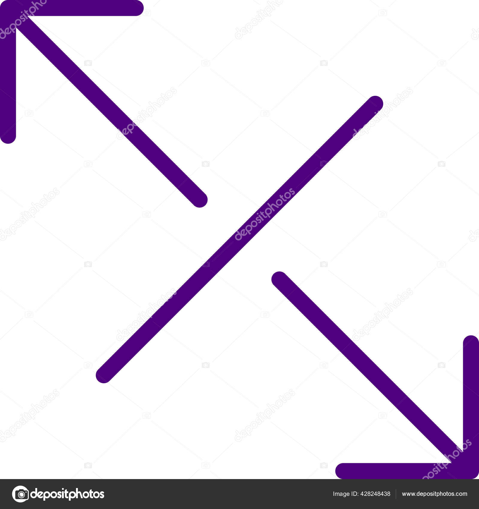 Diagonal Expand Vector Illustration White Background Stock Vector by ...