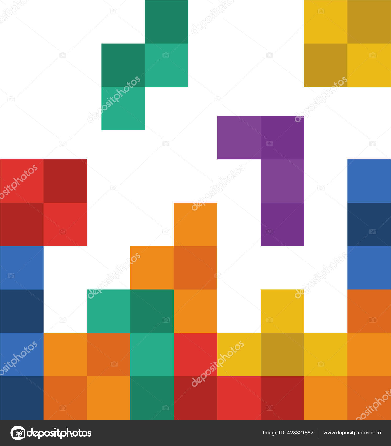 Tetris Symbol Farbvektorabbildung Stock-Vektorgrafik von ©Prettycons ...