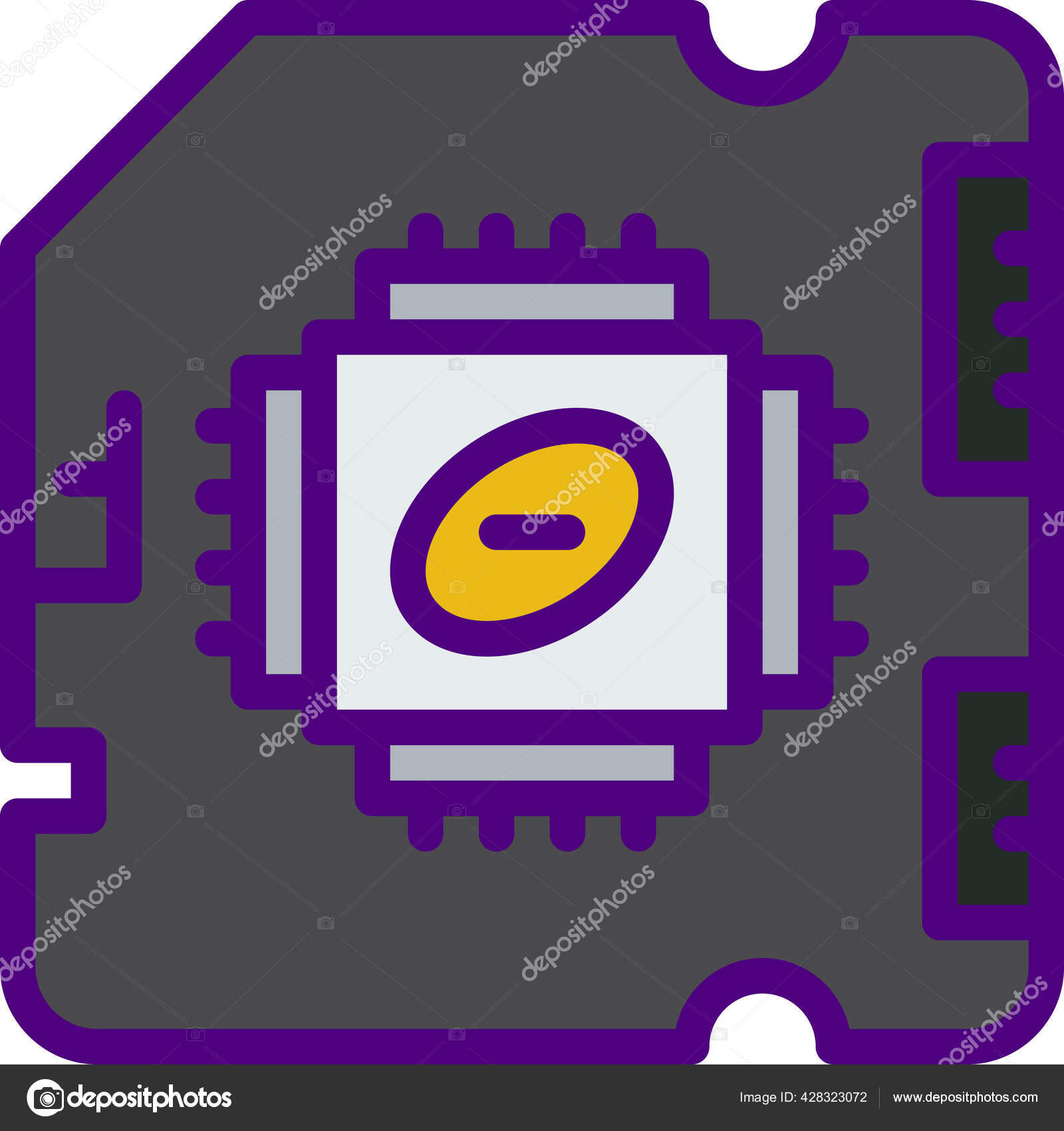Icono Placa Base Ilustración Del Vector Color Vector de stock #428323072 de ©Prettycons