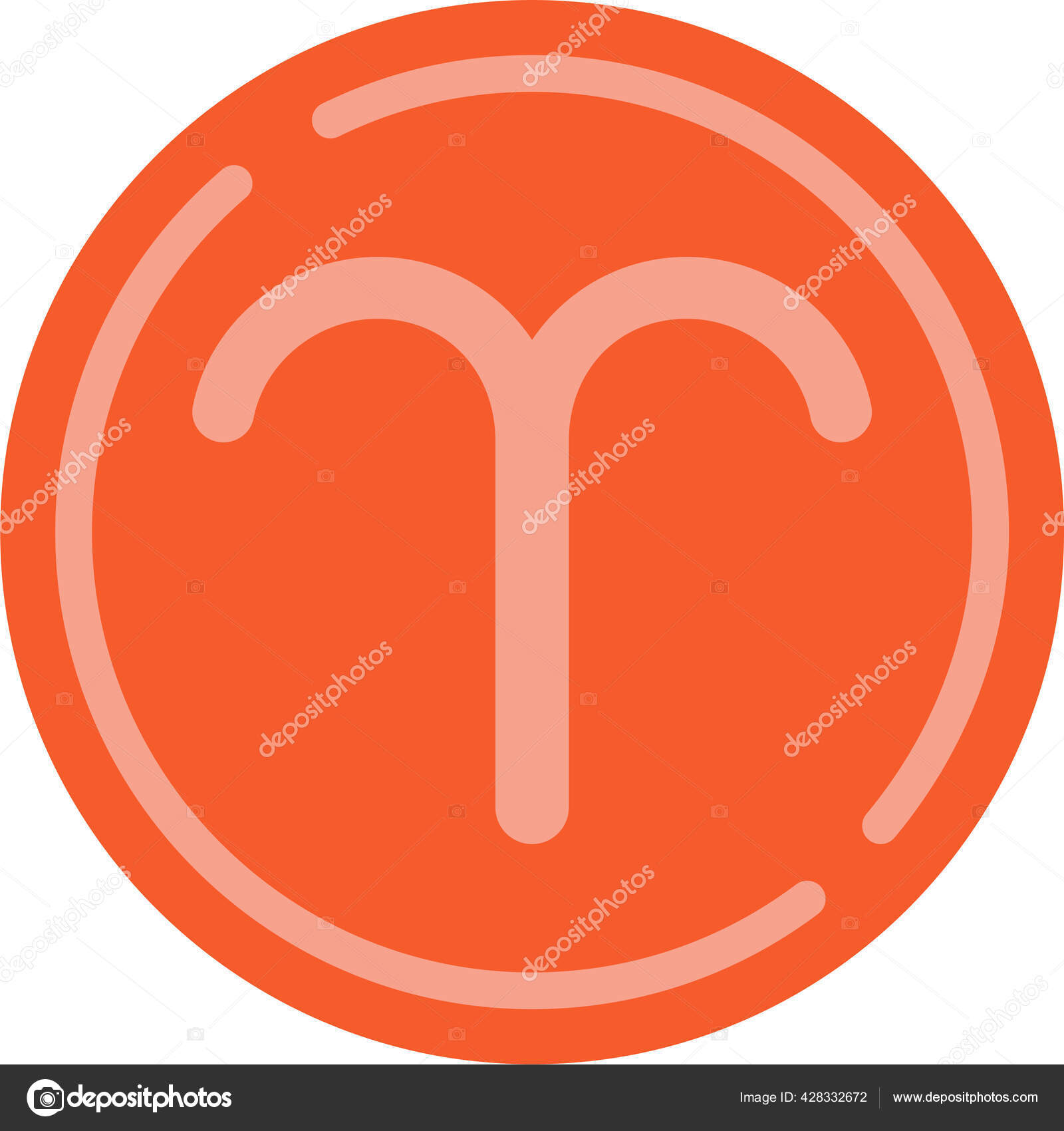Aries Icon Vector Illustration Isolated White Background Stock Vector ...